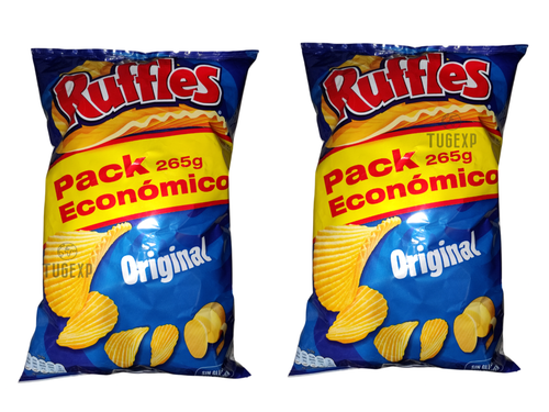 Ruffles Chips Original BIG SIZE 2 x 265g Corrugated and Crisp Potato ...