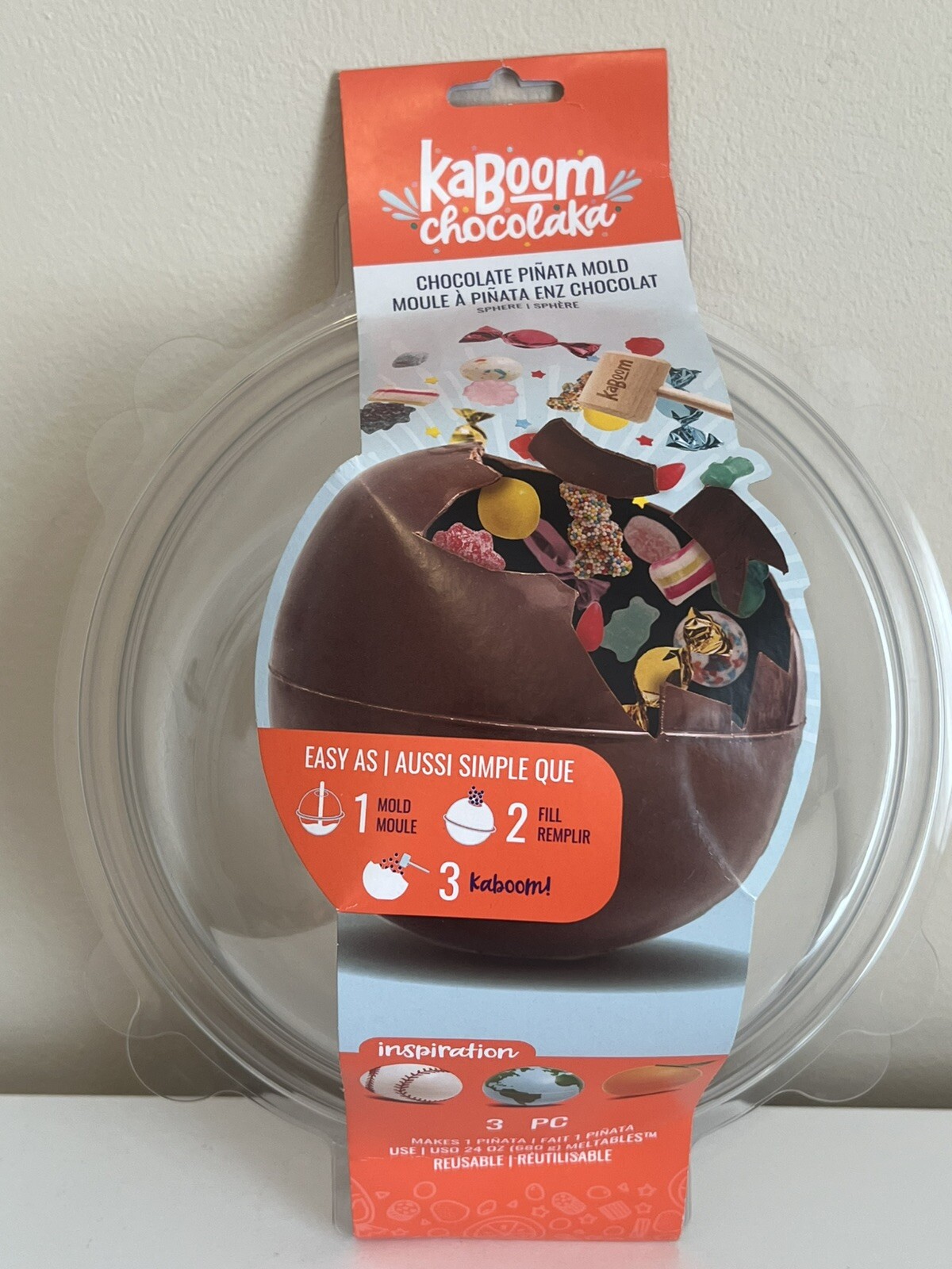 KaBoom Chocolaka 3pc Chocolate Sphere Ball Piñata Mold REUSABLE 369431 ...