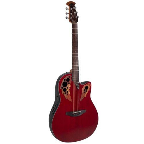 Ovation Celebrity Elite Mid Depth, Acoustic Electric Guitar, Ruby Red ...