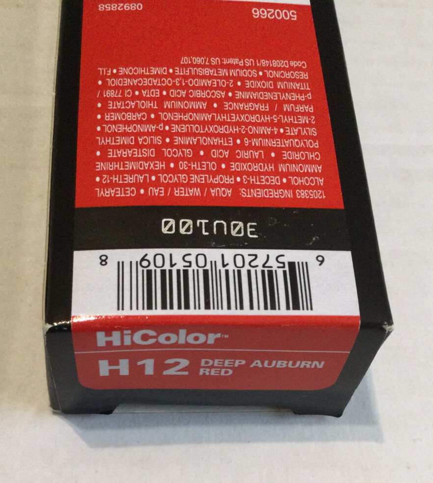 L'Oreal Excellence HiColor REDS For Dark Hair H12 Deep Auburn Red 1.74 ...
