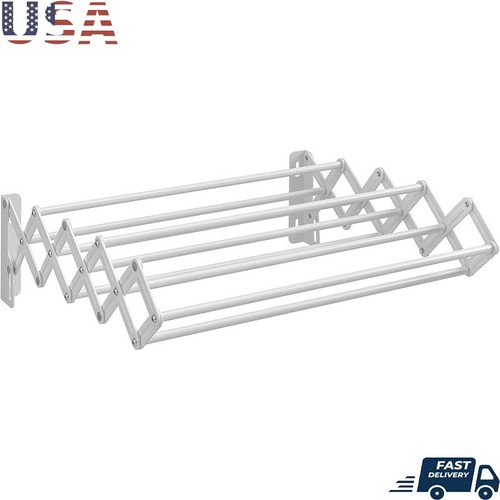 Wall-Mounted Drying Rack Expandable Laundry Clothes Airer Space-Saving ...