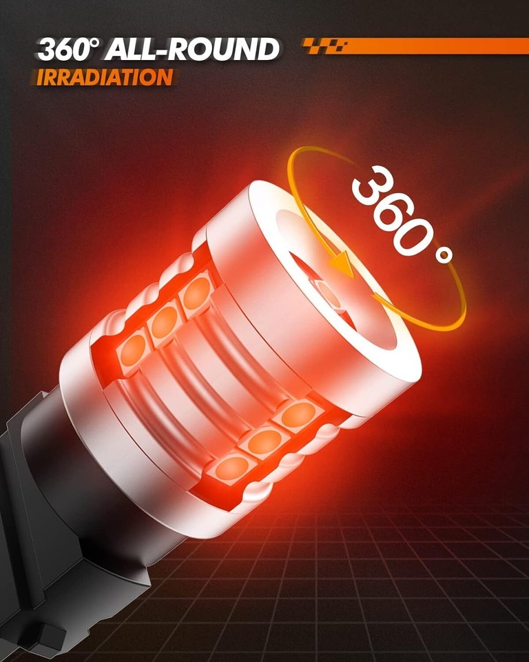 SEALIGHT 3157 LED Bulb Red 12V LED Brake light Bulb For 3057 4057 3156 ...