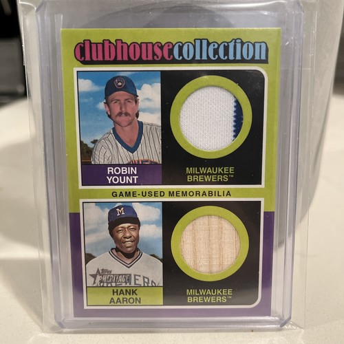2024 Topps Heritage Robin Yount Hank Aaron Clubhouse Collection Dual ...