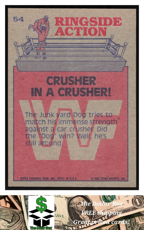 1985 Topps WWF Pro Wrestling Stars #54 Crusher In A Crusher! - Junk ...