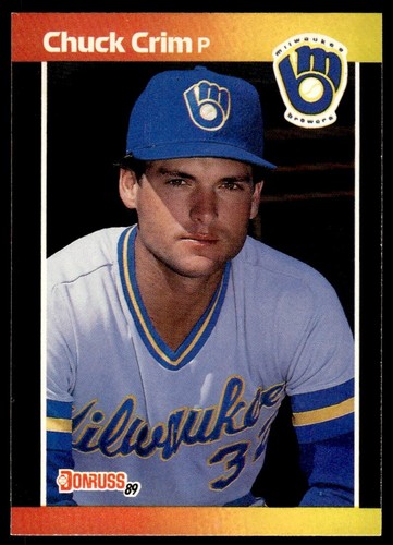 1989 Donruss Baseball Card Chuck Crim Milwaukee Brewers #617 | eBay