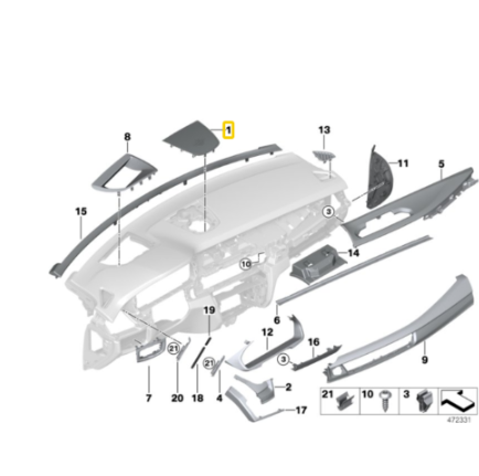 BMW X5 F15 Dashboard Panel Speaker Cover Grille Trim 51459281639 NEW ...