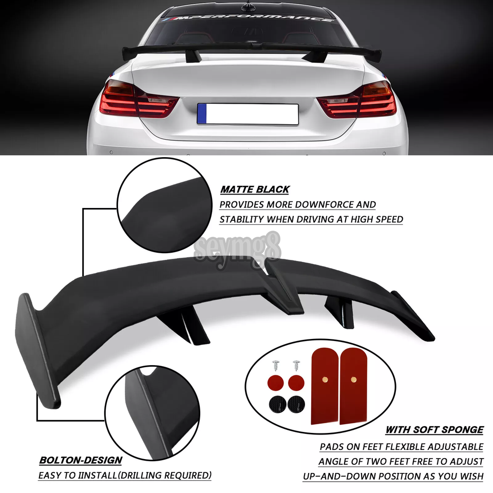 54" Matte Black Pro-Style Rear Trunk Spoiler Wing For M4 F32 F33 F36 ...