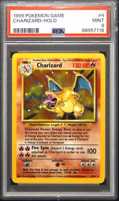 PSA 9 MINT Charizard Base Set Unlimited Holo Pokemon Card 4/102 RC1 | eBay