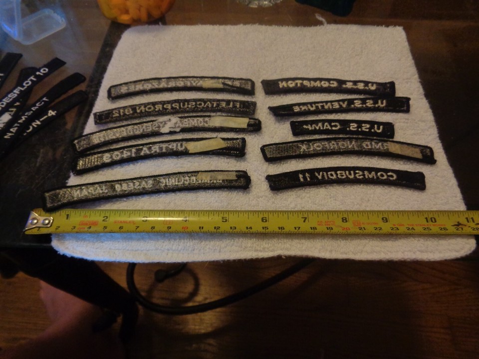 Ten (10) Different Navy Tabs or Rockers (BOX KIWI BAG#F6) | eBay