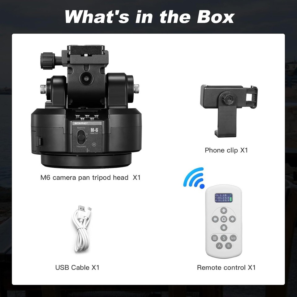 Soonpho M6 Pan Tilt Motorized Panoramic Tripod Head Face Tracking ...