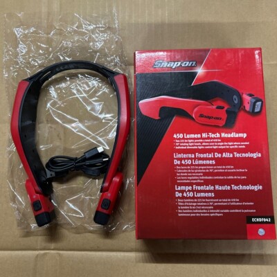 Snap-on ECHDF042 450 Lumen High-Tech Headlamp Red Rechargeable Neck ...