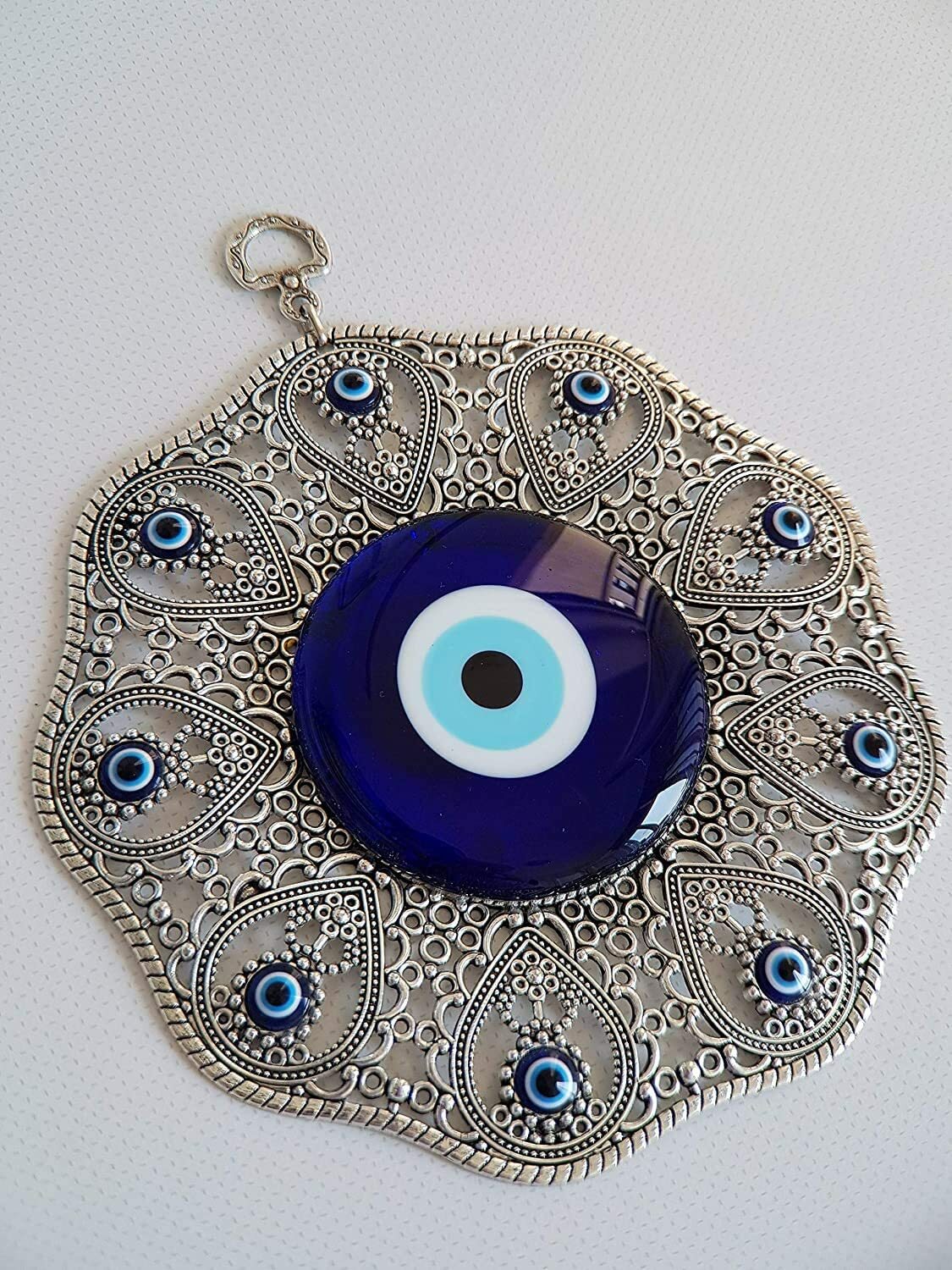 Home Decor Wall Hanging Good Luck Charm Metal Frame Evil Eye Large ...