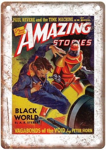 1940 Pulp Cover Amazing Stories v14 n03 Retro Look Reproduction Metal ...