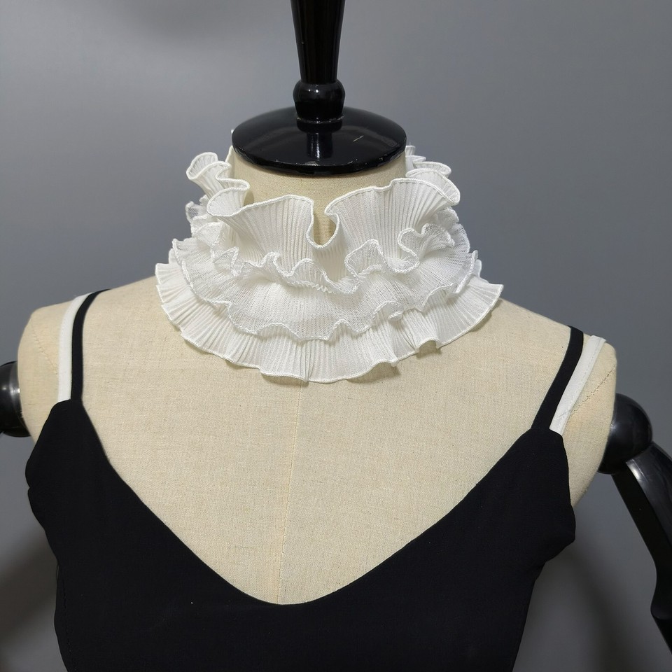 Halloween Ruff Collar Multi-layer Neck Ruff Victorian Edwardian Ruffle ...