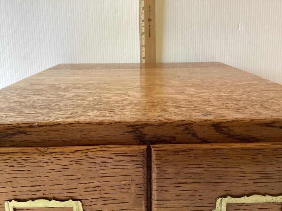 VINTAGE ANTIQUE OAK 2 DRAWER INDEX CARD FILE CABINET BY IMPERIAL | eBay
