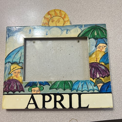 Unbranded Hand Painted Wooden Month APRIL Picture Frame | eBay