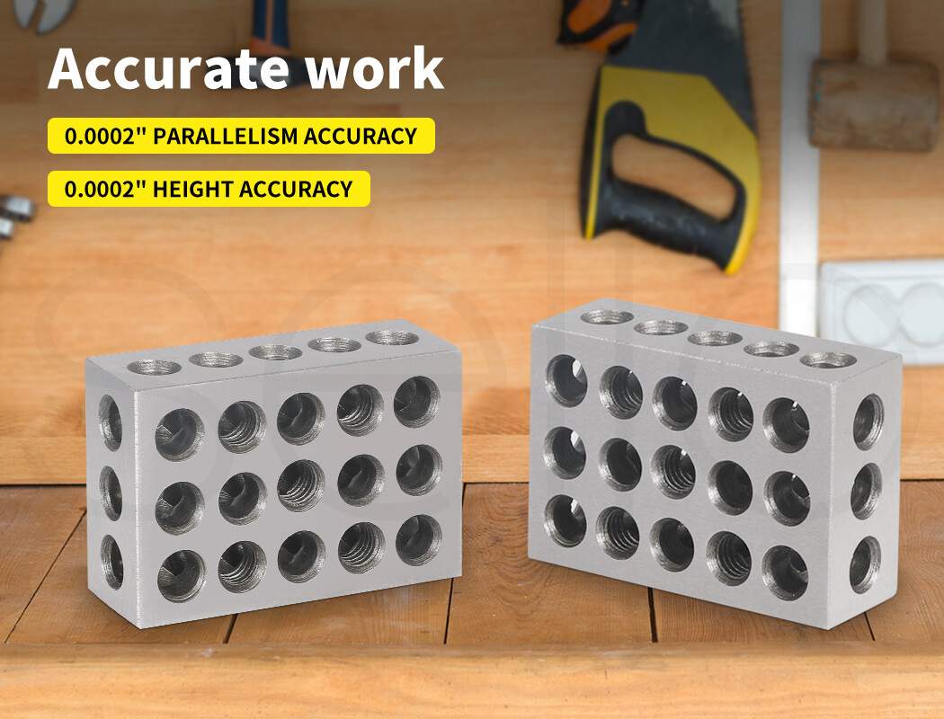 Traderight 123 Block Set 1-2-3 Blocks 23 Holes Machinist Woodworking ...