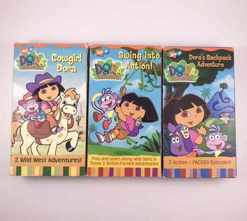 Dora the Explorer VHS Tapes Lot of 3 Nick Jr Nickelodeon Kids ~ Cowgirl ...