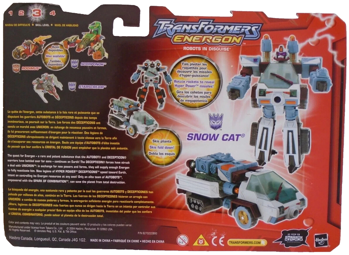 Transformadores Energon Snowcat Transformers Hasbro Energon Snow Cat