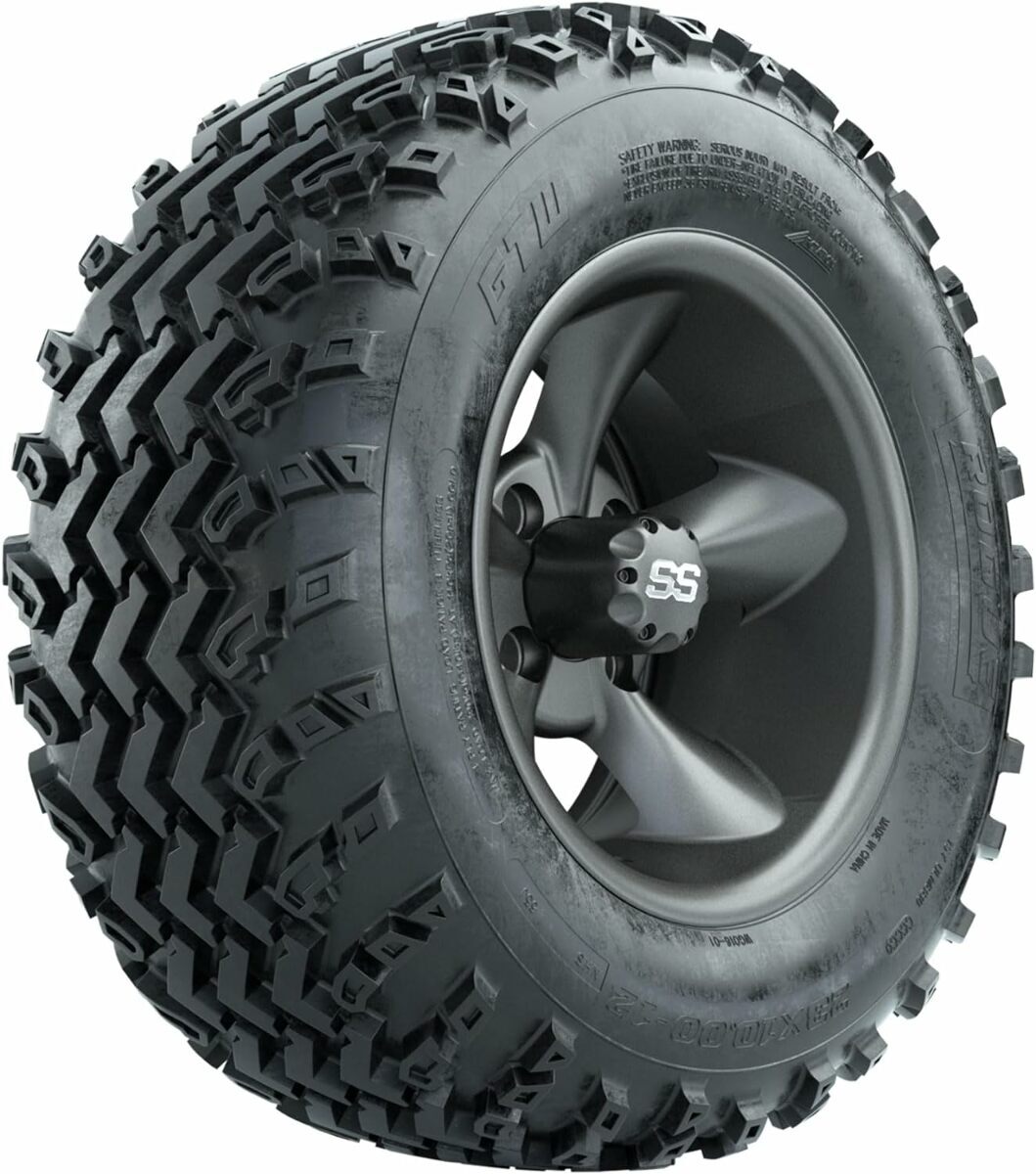 GTW 12" Godfather Matte Gray Golf Wheels on 23x10-12 Rogue All Terrain ...