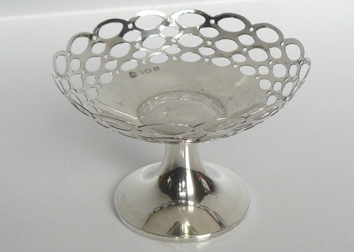 SILVER STERLING EDWARDIAN 1919 ZIMMERMAN B'HAM HM 59g PEDESTAL BON BON ...