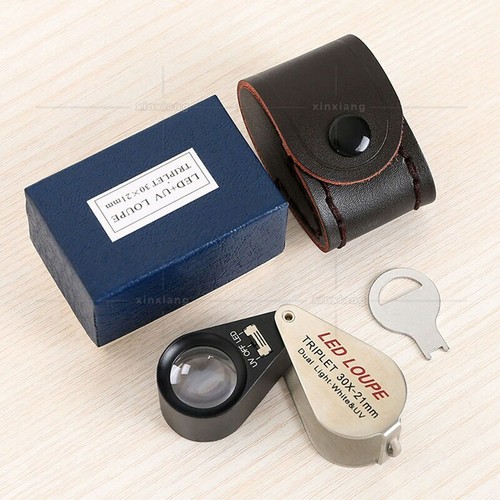 Professional Pocket Magnifying Glass 30x Magnifier Gem Jeweller Tools ...