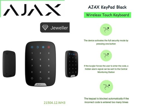 AJAX KeyPad WIRELESS TOUCH KEYPAD Black / White US VERSION | eBay