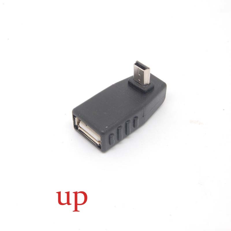 90 Degree 4 angle USB Type A Female to Mini B 5 Pin Male Converter ...
