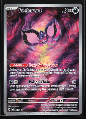 Pokemon Pecharunt SVP 129 Shrouded Fable Full Art Holo Black Star Promo ...