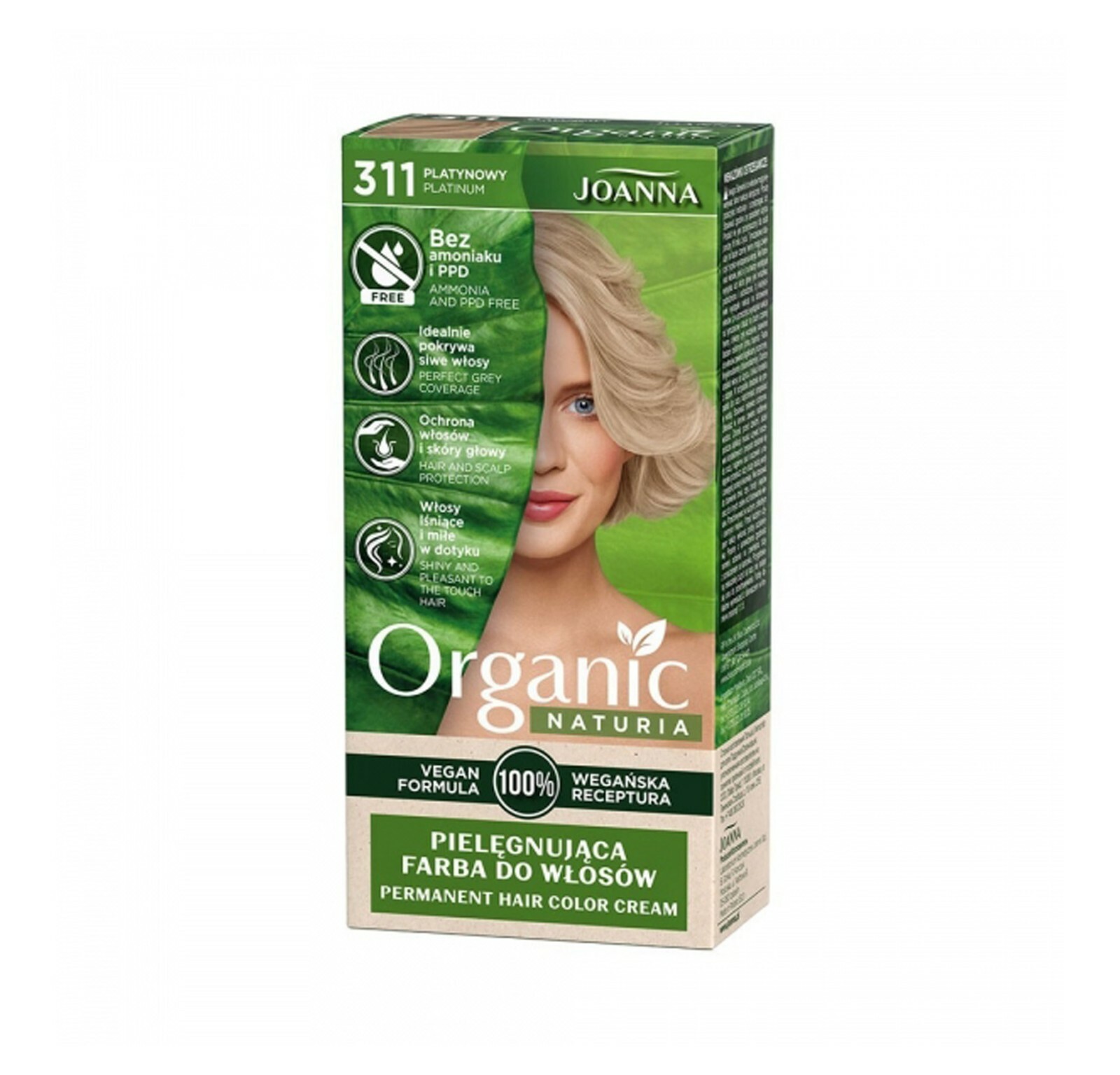 Joanna Naturia Organic Permanent Color Cream Cover Grey Hair Dye Colour ...