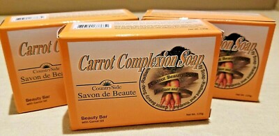 (3 Pack) Carrot Complexion Beauty Bar Soap With Carrot Oil 125 Gramos ...