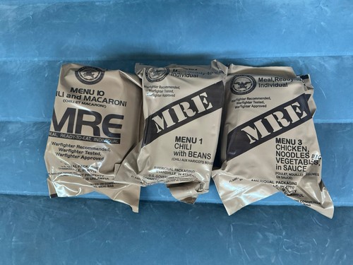 3 Meal Ready To Eat MRE Camping Hiking Meals. See Pics For Menu Course ...
