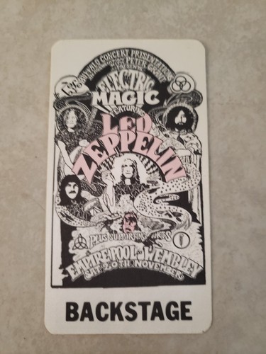 Led Zeppelin 1971 Original Electric Magic Backstage Pass with Starliner ...