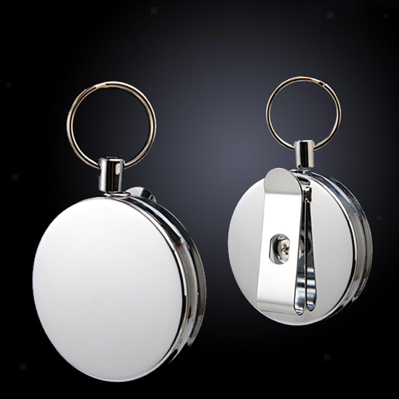 Retractable Key Chain Alloy Key Chain Reel Clip Students Heavy Duty ...