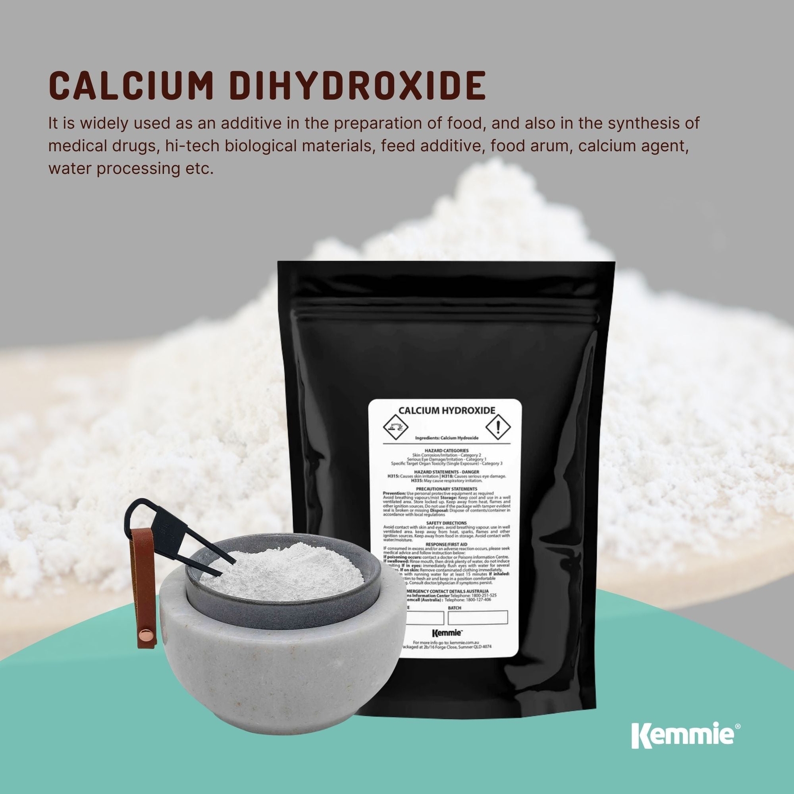 5Kg Food Grade Calcium Hydroxide Powder - FCC Hydrated Slaked Pickling ...
