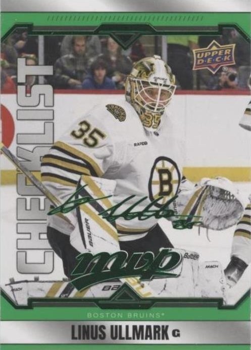 2024-25 Upper Deck MVP - Checklist Linus Ullmark #100 Green Script for ...