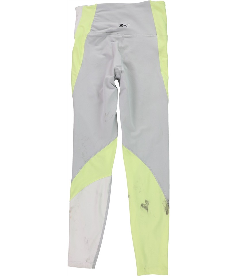 Reebok Womens Lux High Rise Compression Athletic Pants, graywhtyellow ...