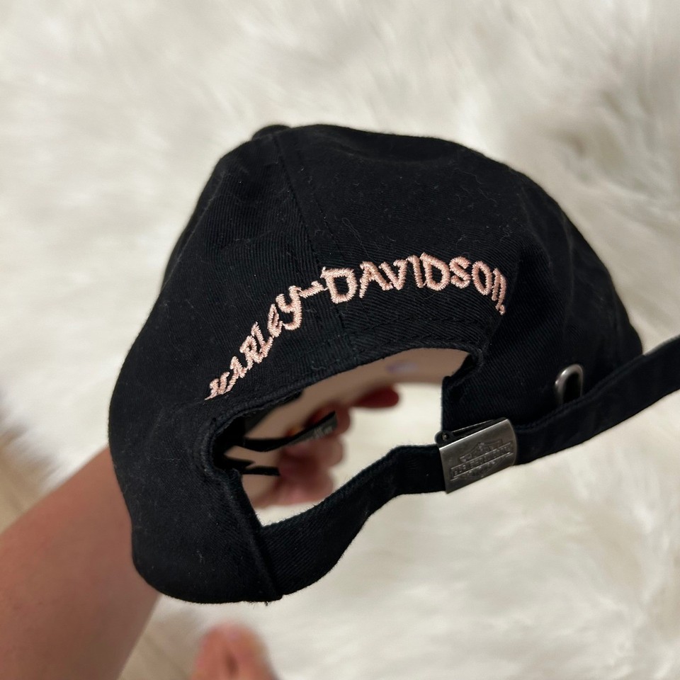 Y2K Harley Davidson Black Baseball Cap Embroidered Logo Adjustable ...