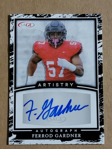 Ferrod Gardner 2022 Sage Artistry Rookie Autograph Football Card A-FG ...