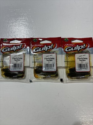 Berkley Gulp 2” Fat Floating Trout Worm Black 10ct (3 Packs) | eBay