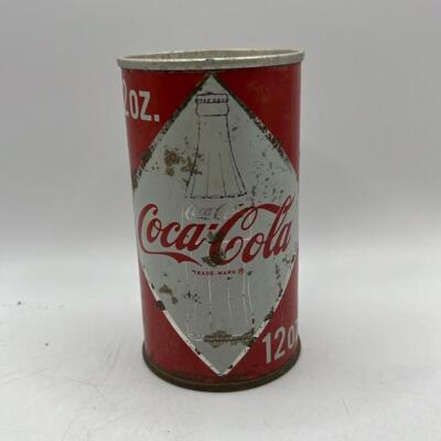 Vintage Antique Coca Cola Coke Flat Pull Tab Opened Can Red 12 Oz ...
