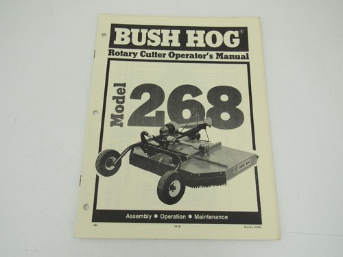Bush Hog Model 268 Rotary Cutter Operator's Manual | eBay
