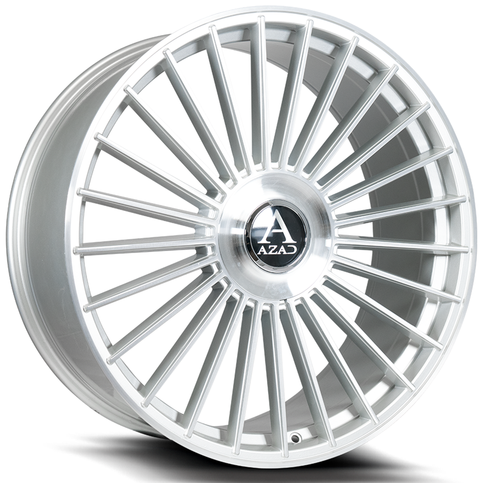 26 AZAD Wheels AZ25 Silver Rims Tires Fit Escalade Tahoe Silverado ...