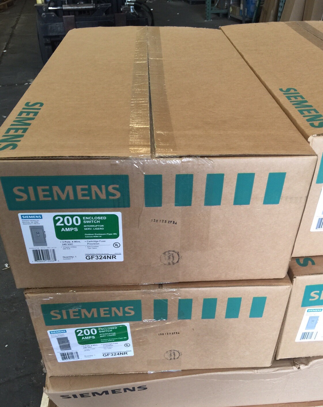 Siemens GF324NR 3-Pole Outdoor Fusible Safety Switch 240V/200A for sale ...