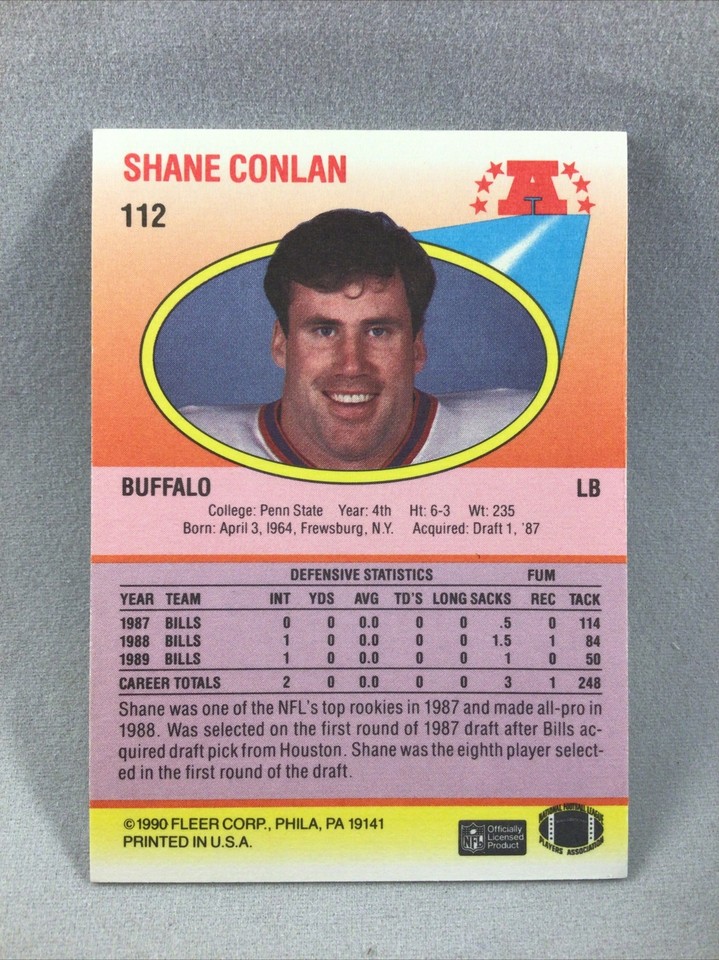 Shane Conlan-Penn State- Buffalo Bills Autographed Card | eBay