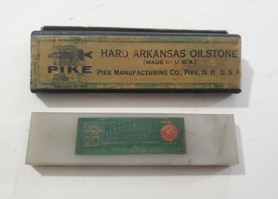 Vintage PIKE Pen Knife Piece Hard Arkansas Sharpening Oil Stone ~4 ...