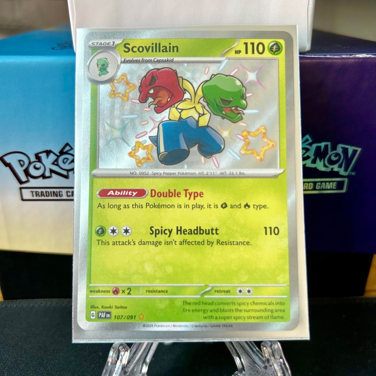 Scovillain 107/091 Shiny Rare - Pokemon Scarlet & Violet Paldean Fates ...