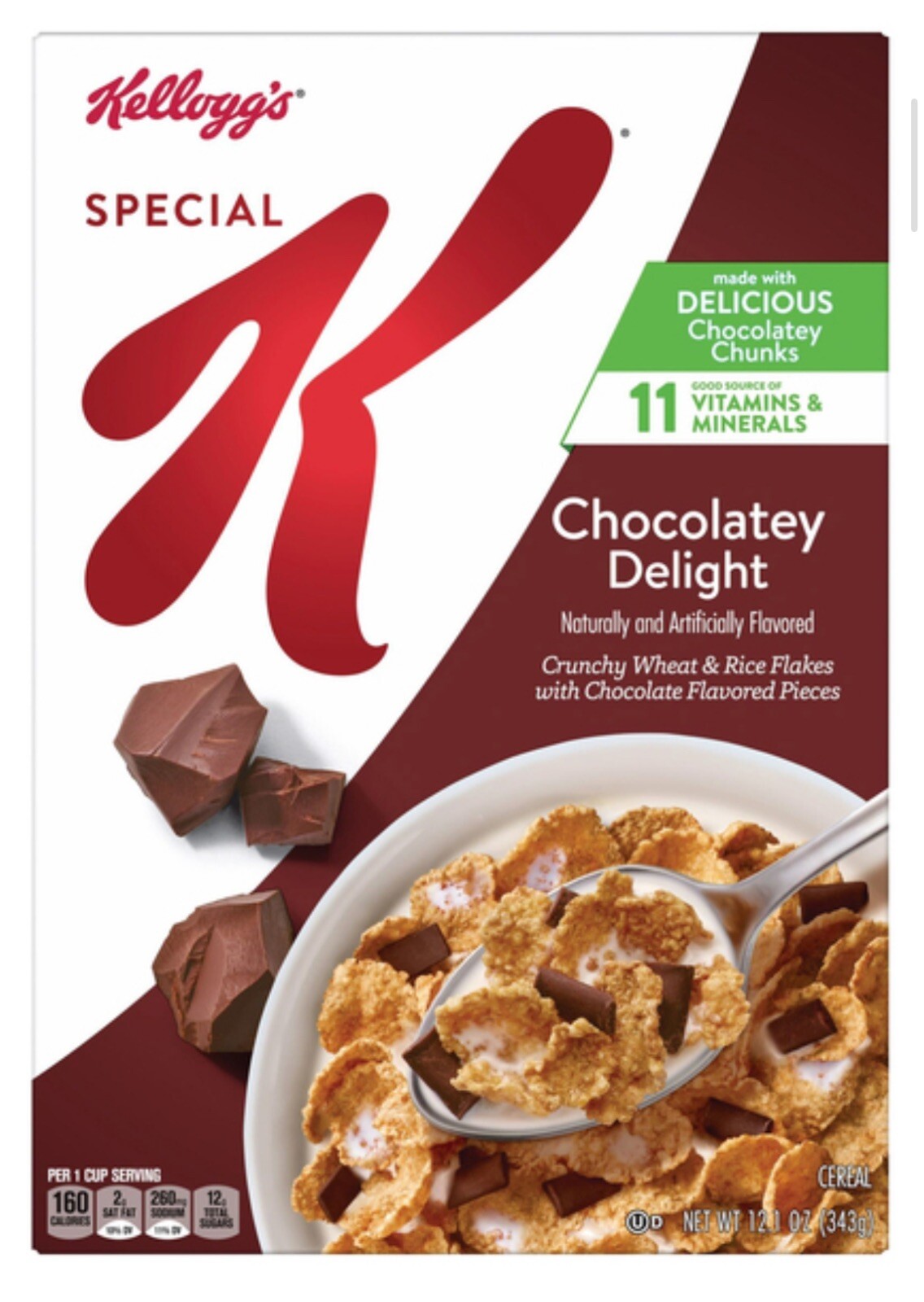 〽️ New Kellogg's Special K Chocolatey Delight Wheat & Rice Flakes ...