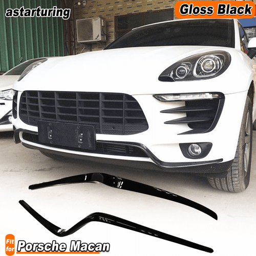 Fit for Porsche Macan 2014-2017 Gloss Black Front Bumper Fins Fender ...