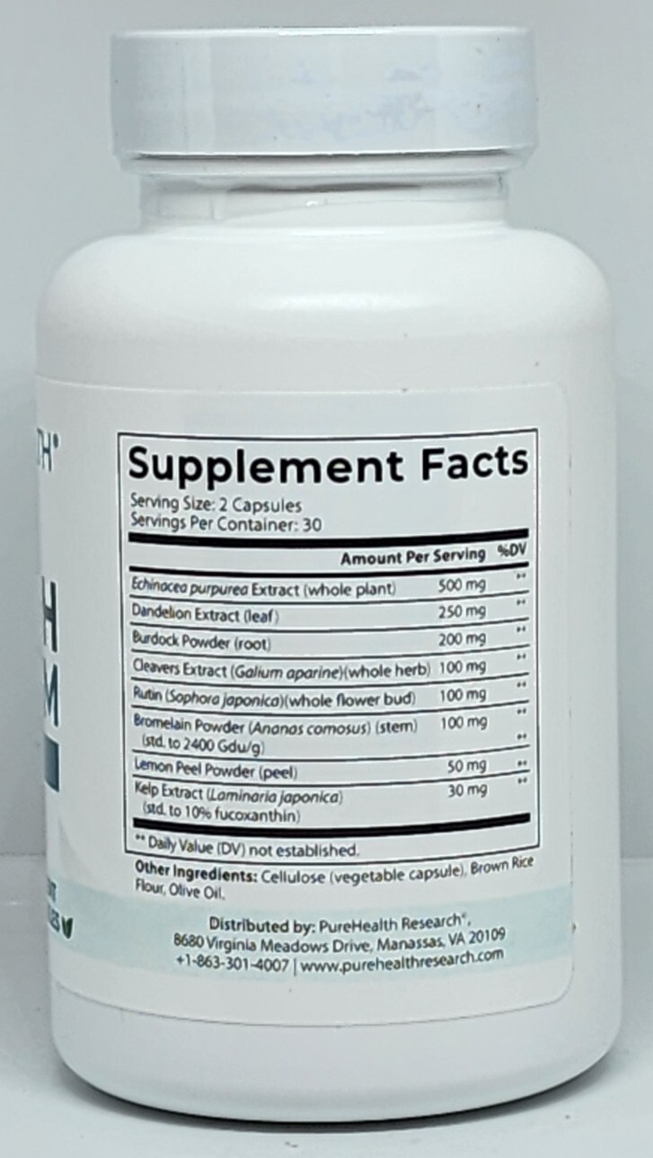 Pure Health Research Lymph System Support 60 Capsules New Sealed Exp ...